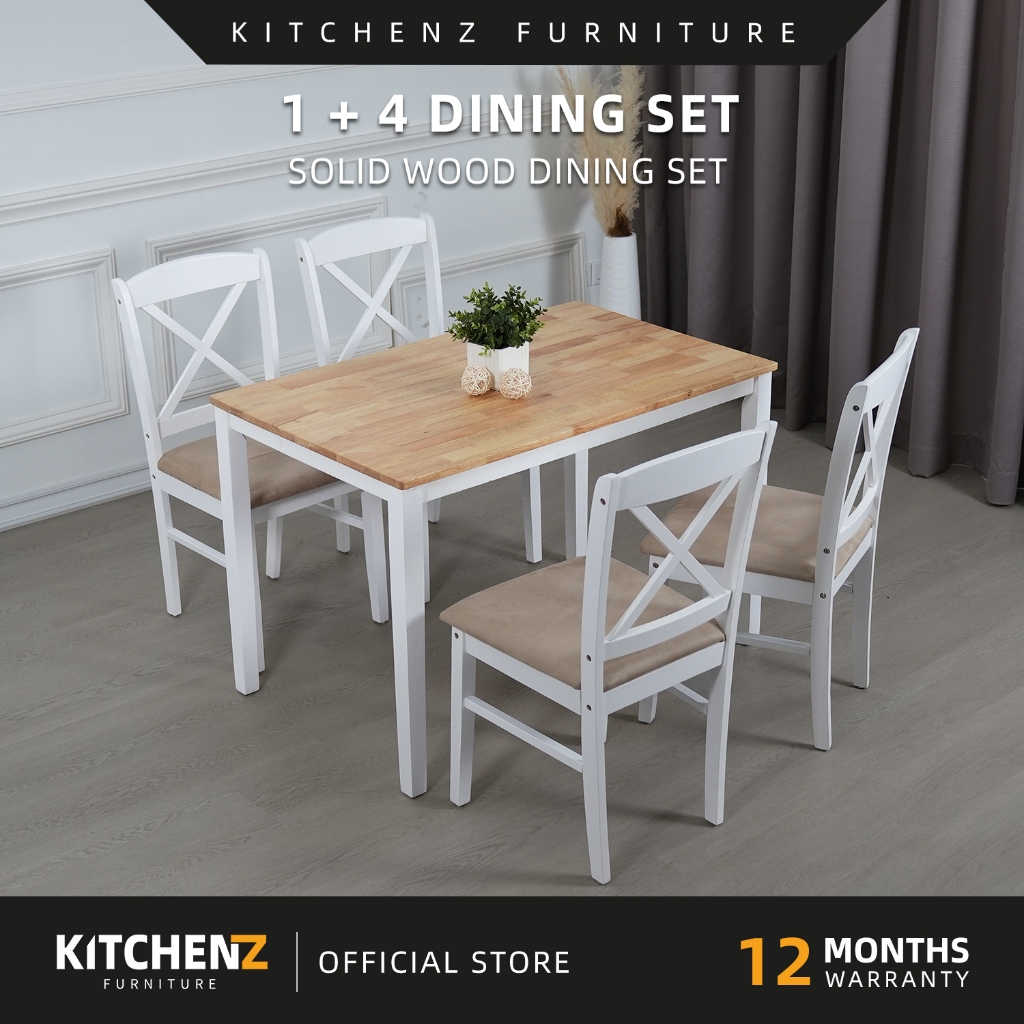 KitchenZ Sabah Stratton / Mason 4 People Seater Dining Set with 1 Table ...