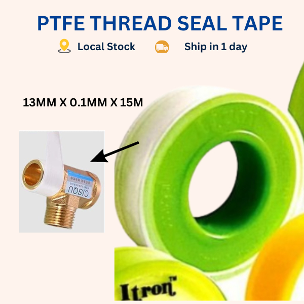 PTFE THICK Thread White Plumbing Seal Tape Sink Faucet Leaking Plumber Teflon Tape Tap Putih ...