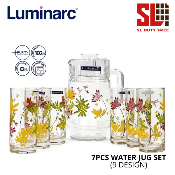 Luminarc 7pcs Water Jug Set Water Set Glass Set Drinking Set Minuman ...