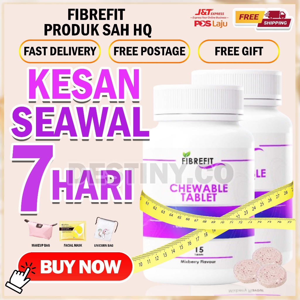 FIBREFIT CHEWABLE TABLET KURUS MEMBANTU UNTUK MENGURANGKAN BERAT BADAN FREE GIFT ORIGINAL HQ ...
