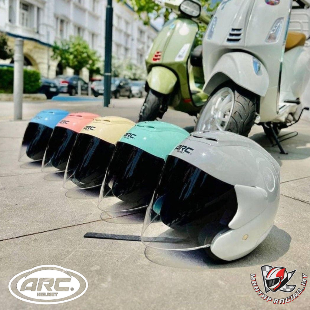 100% Original ARC Ritz Pastel Color Helmet (Open Face Helmet) Topi ...