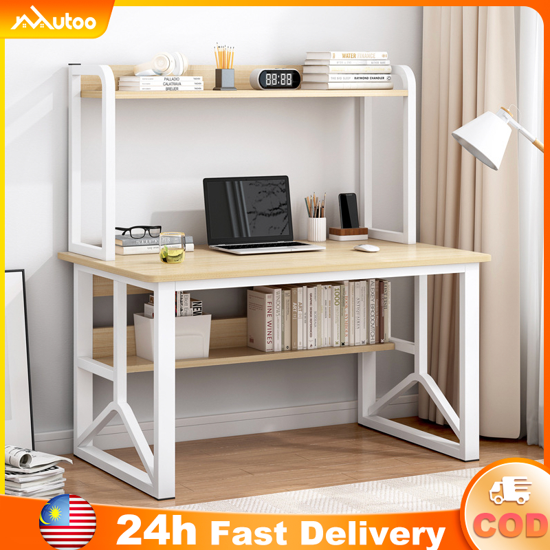 MT Computer Table with Book Shelf Meja Belajar Student Study Desk ...