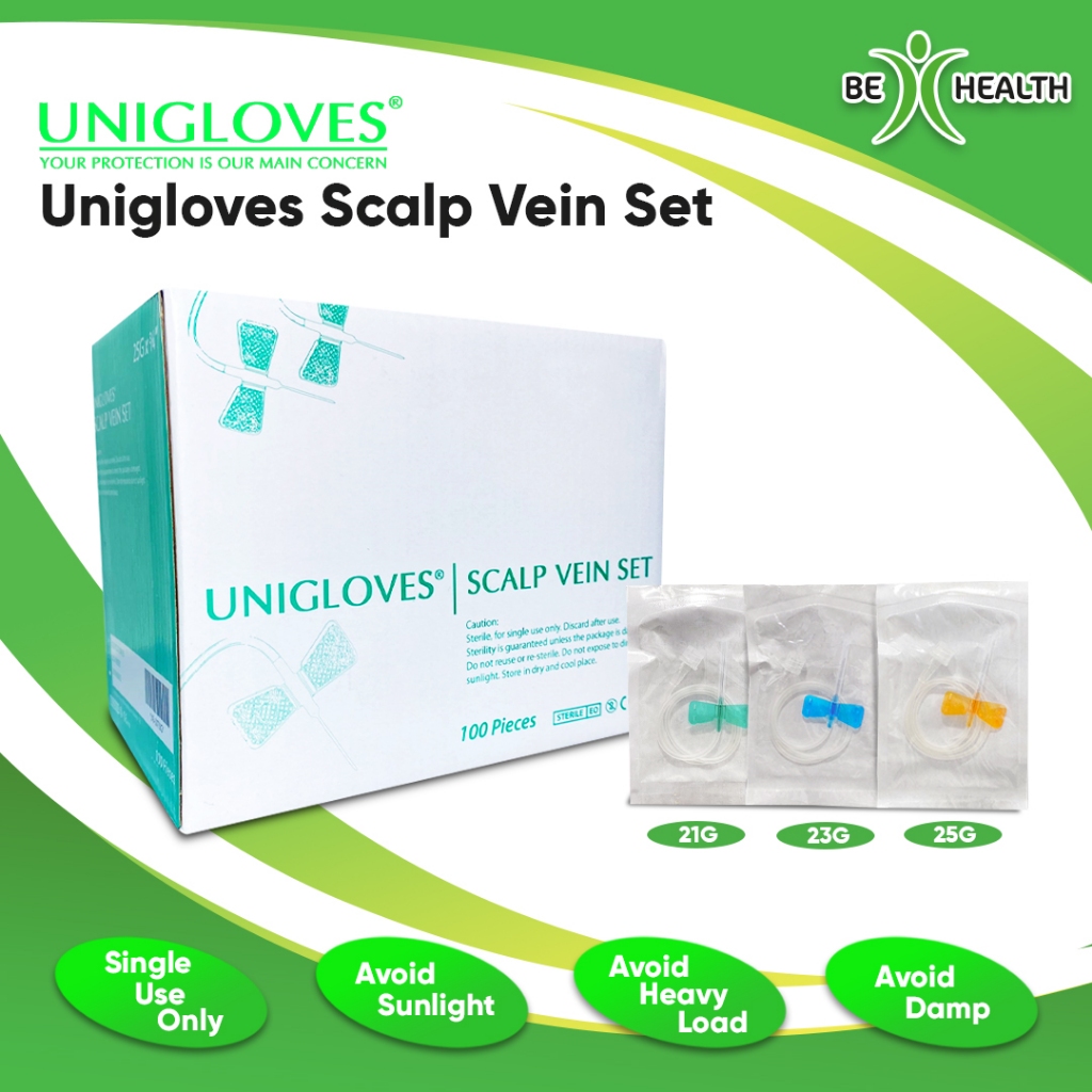Unigloves Scalp Vein Set Butterfly Needle / Urat Kulit Kepala Set Jarum ...
