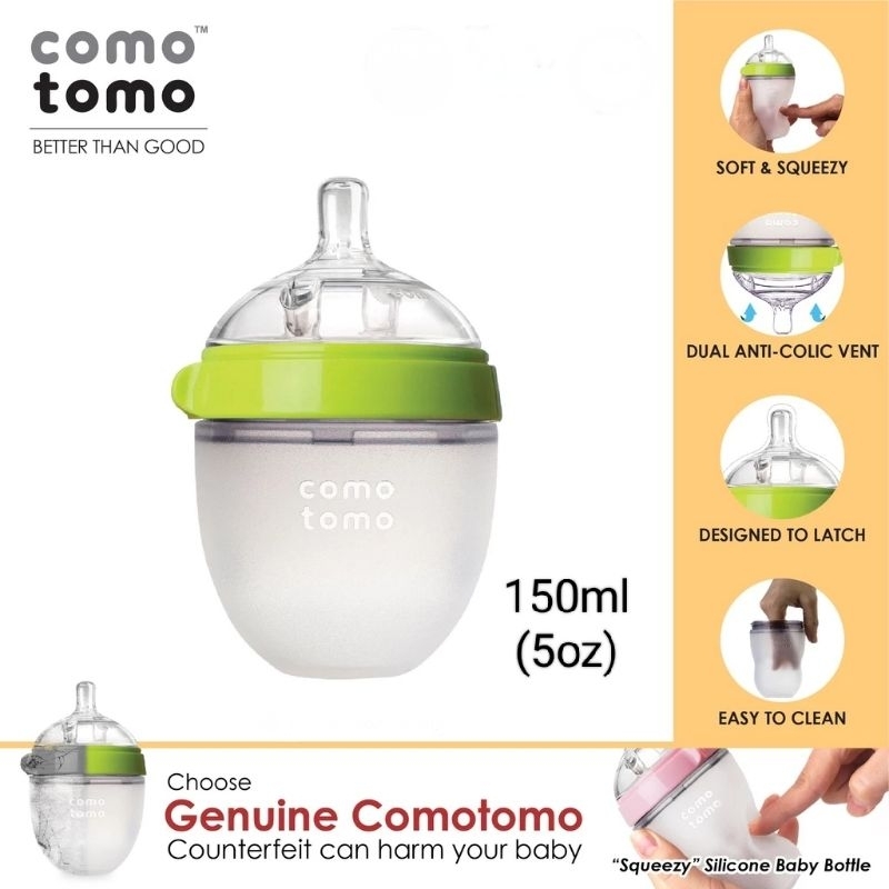 [🔥CLEARANCE🔥] COMOTOMO Natural Feel Silicone Baby Bottle 150ml | Shopee ...