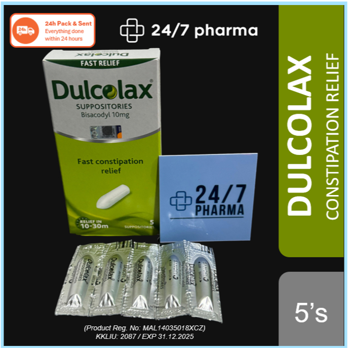 (Exp:05/25) Dulcolax Bisacodyl Adult 10mg Suppositories 5's ...