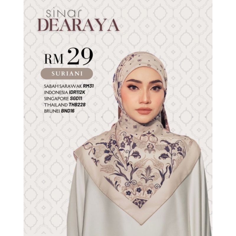 Deara Hijab Deara Sinar Raya Ready Stock Bawal Deara Hijab Edisi Sinar ...