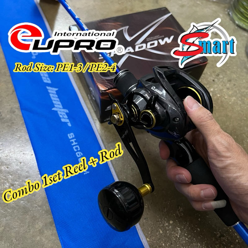 Combo 1set Jigging Reel Eupro SHADOW X Dan Eupro Sea Hunter Rod ...
