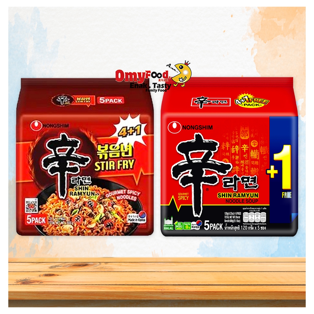 [EXP 1/2025] Halal Nongshim Korean Shin Ramen 辛拉面 4+1Free pack [Shin ...