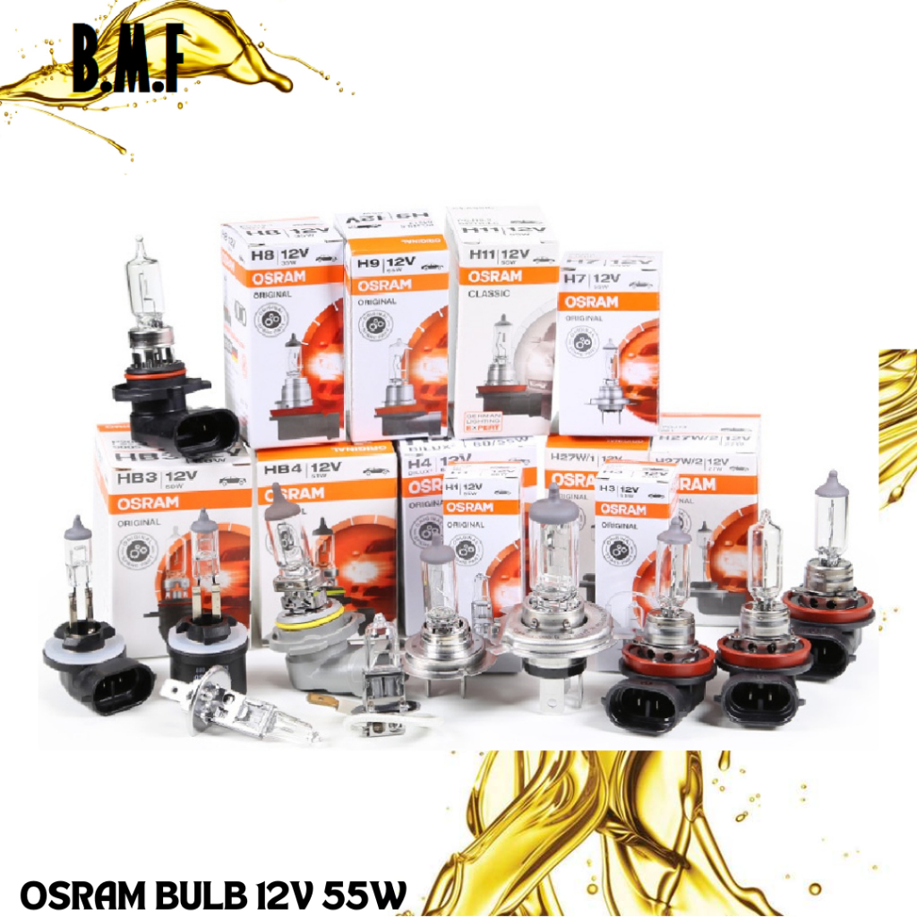 ORIGINAL OSRAM HALOGEN BULB / 12V 55W / CAR HEADLIGHT LAMP / H1 H3 H4 H7 H8 H9 H11 HB3 HB4 880 ...