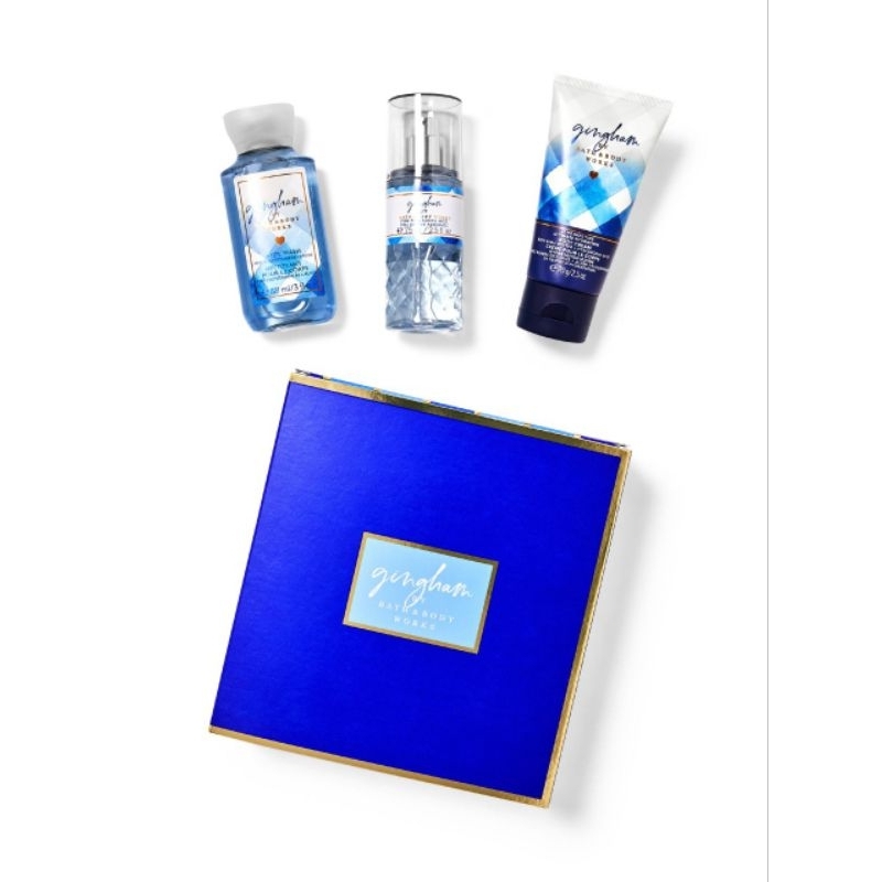 GINGHAM BATH AND BODY WORKS GIFT SET BOX MINI ORIGINAL BBW BIRTHDAY ...