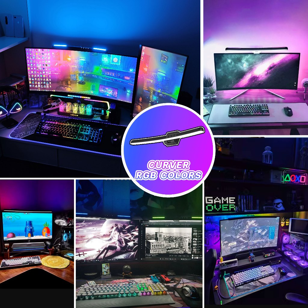 Monitor Light Bar Dimmable Remote Computer Screen Hanging Lights USB ...