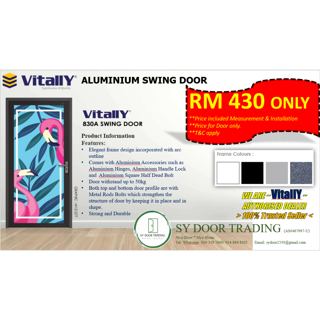 Aluminium Swing Door 830a Vitally Brand Supply And Install For