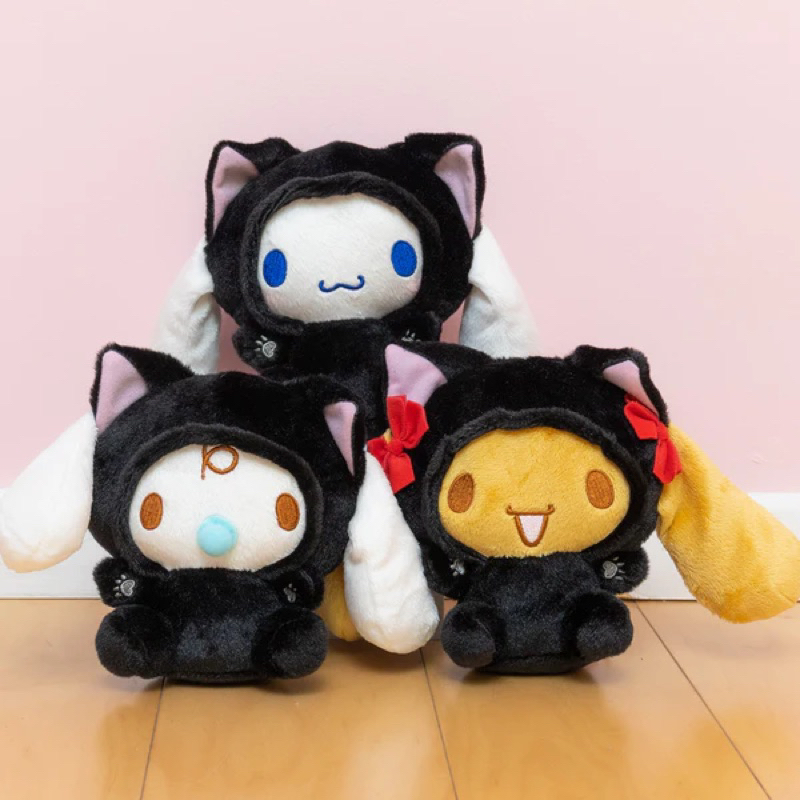 Sanrio 20th Cinnamoroll Mocha milk Black Cat Plush Doll set FuRyu 16cm ...