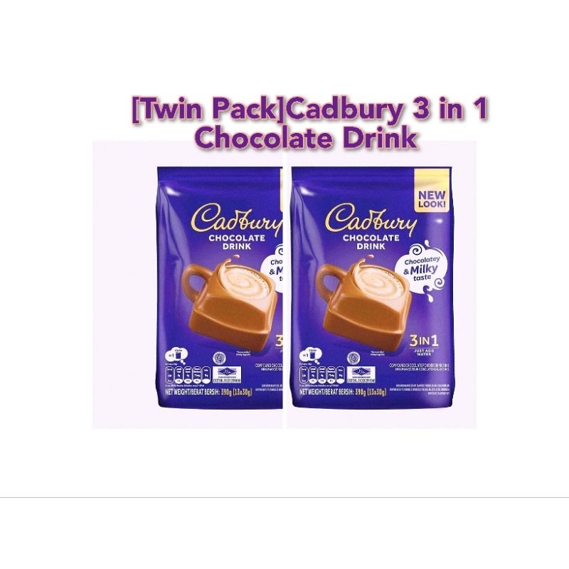 [Twin Pack] Cadbury 3 In 1 Hot Chocolate Drink 13Sachets X 30Grams ...