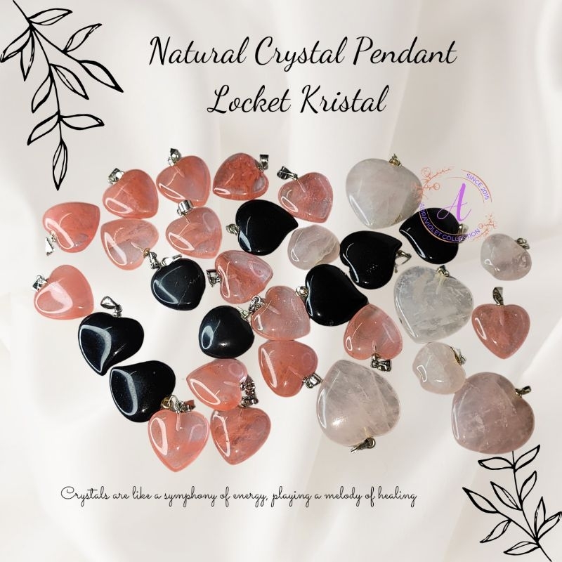 Loket Kristal Batu Asli Cherry Quartz,Black Onyx & Rose Quartz, Buah ...