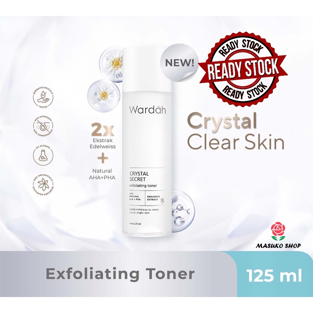 Wardah Crystal Secret Exfoliating Toner with Natural AHA+PHA 125ml | Shopee Malaysia