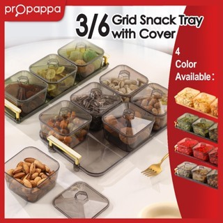 Propappa - 3/6 Grid Removable Serving Dishes with Lid Nuts Candy Snack ...
