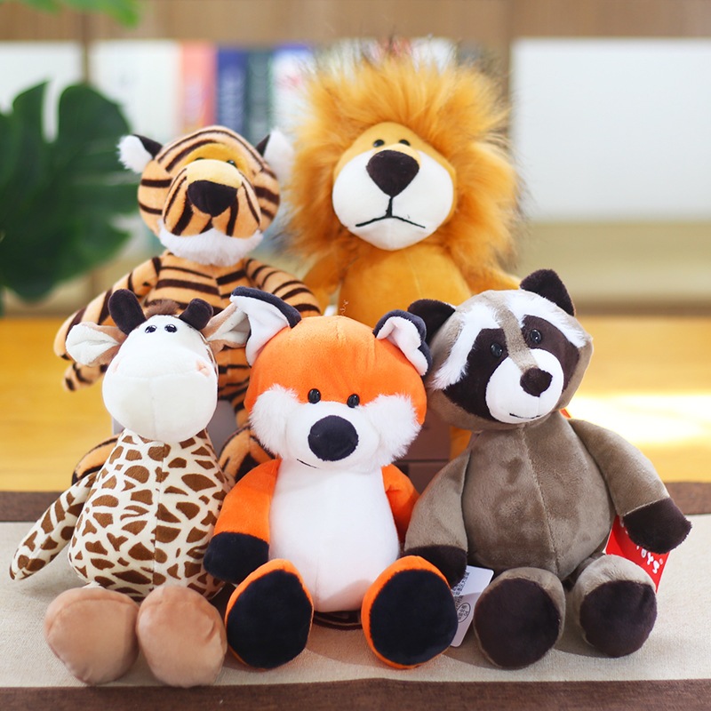 Animal Kingdom Cute Toys Lion Tiger Raccoon Fox Kids Gifts Soft Toy ...