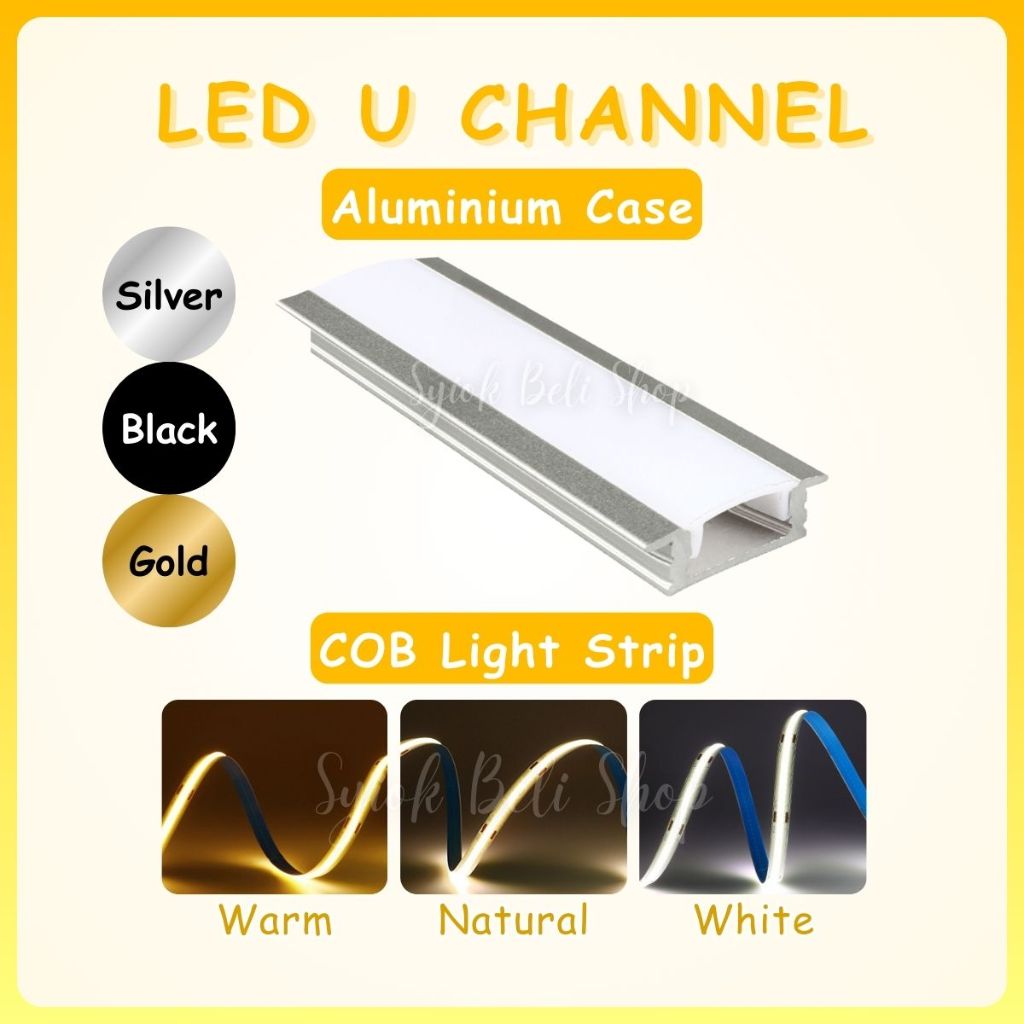 LED Case Aluminium Casing U Channel Profile Housing Track Light (4/5 ...