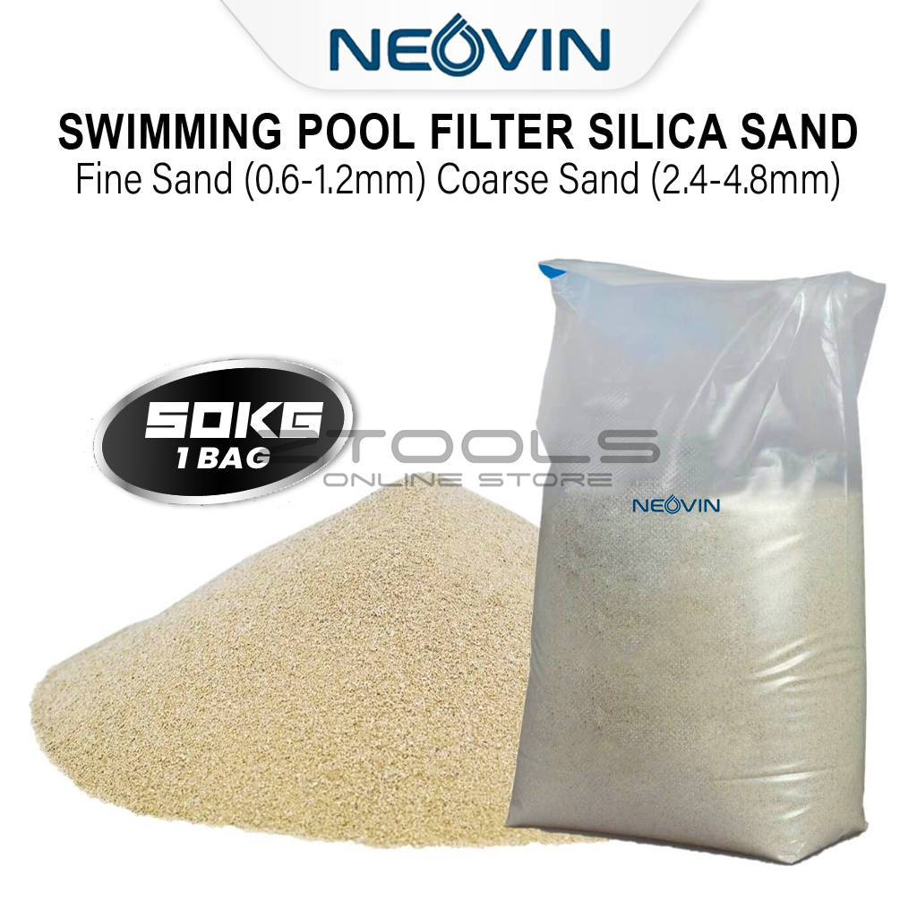 NEOVIN Swimming Pool Filter Sand | 50KG | Fine & Coarse Silica Sand ...