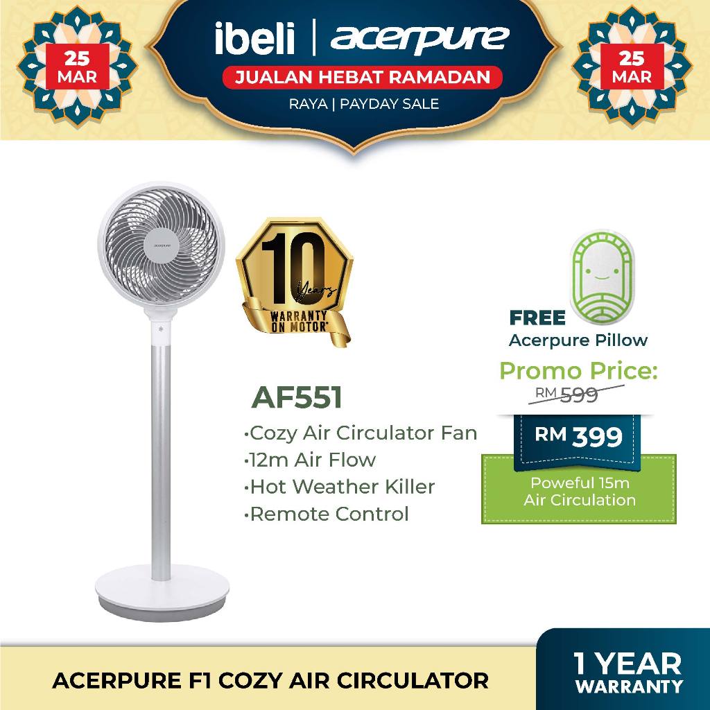 Acerpure Cozy F1 Air Circulator Fan - White (20W) AF551 | Shopee Malaysia