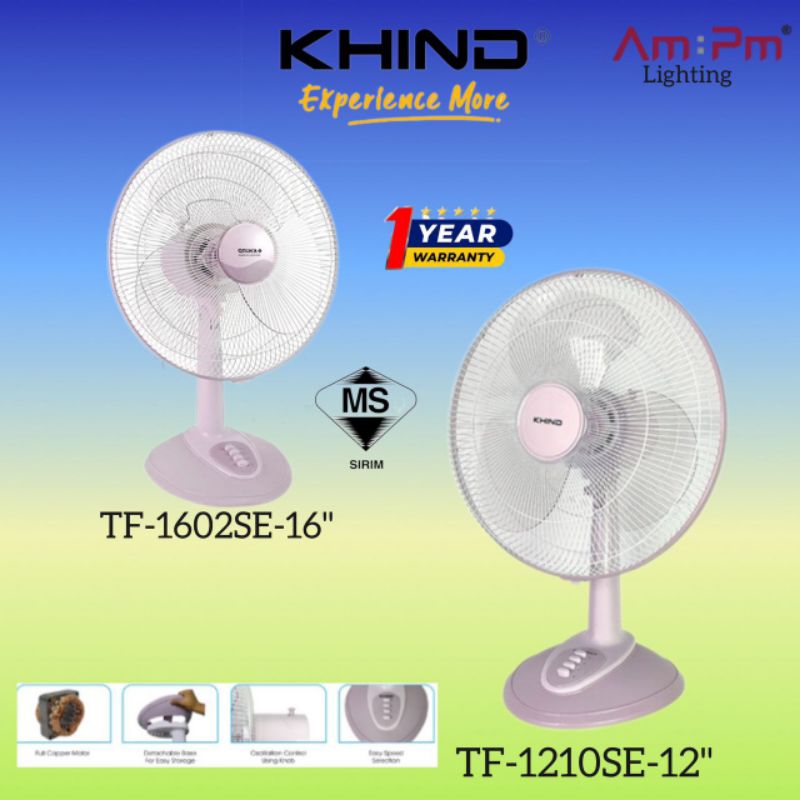 KHIND TABLE FAN 12" (1210SE) 16" (1610SE) | Shopee Malaysia