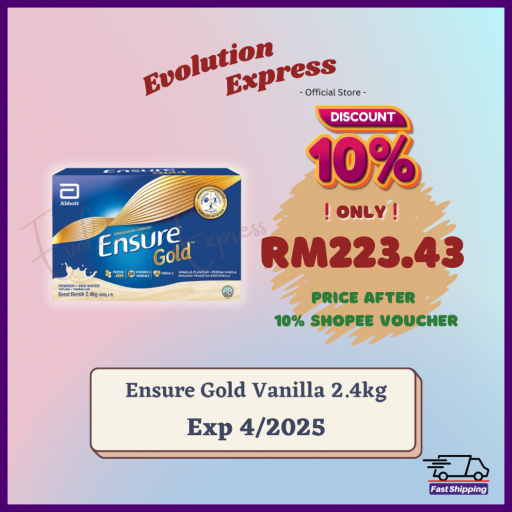 Ensure Gold vanilla 850g / 1.48kg/ 1.6kg / 2.4kg EXP 4/2025 | Shopee Malaysia