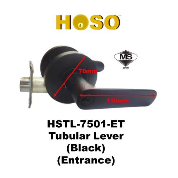 HOSO Tubular Lever Handle HSTL-7501 (Entrance) / 7501 / Matte Black ...