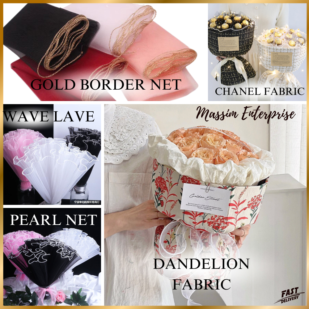 Wave Lace Wrapping Pearl Wave Lace Wrapper Gold Bolder Netting Mother's ...