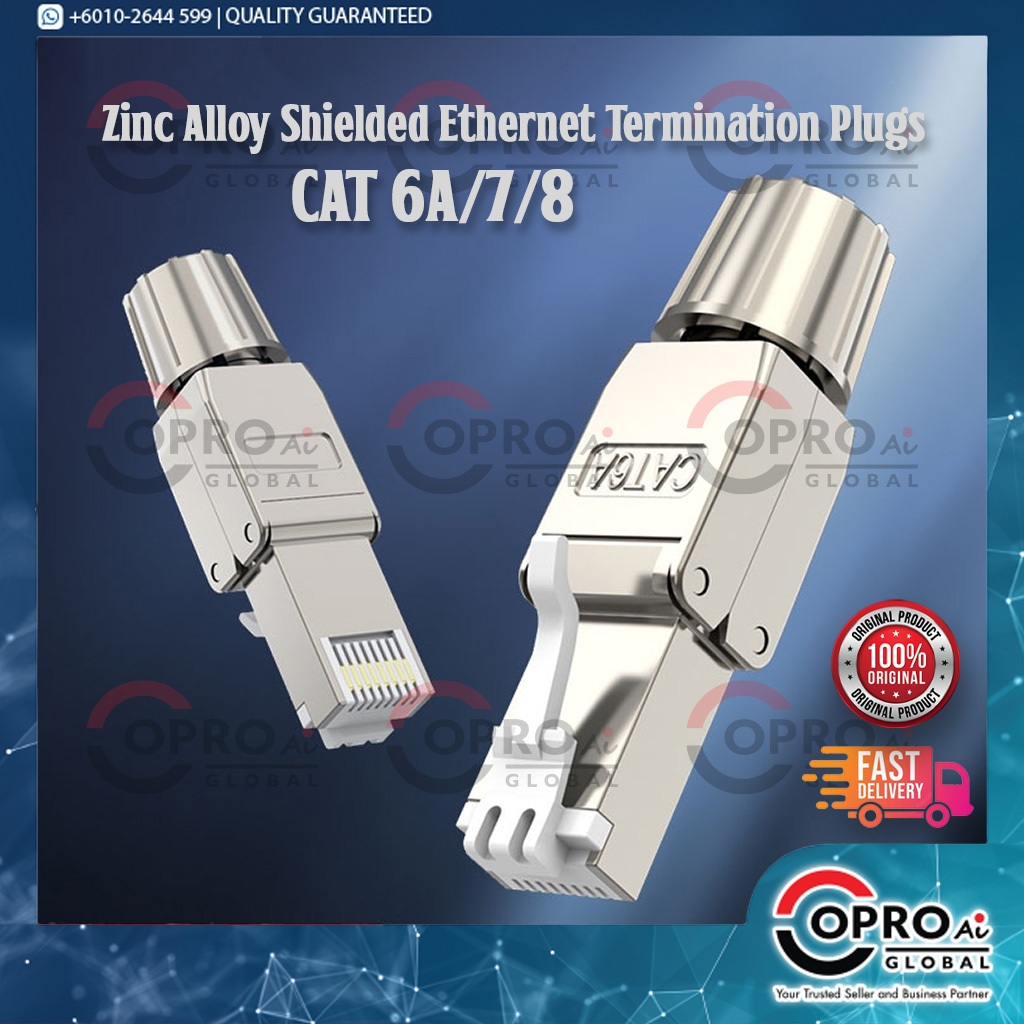 [FLUKE TEST PASSED] OPRO STP Shielded RJ45 CAT 6A/7/8 EZ Connectors ...