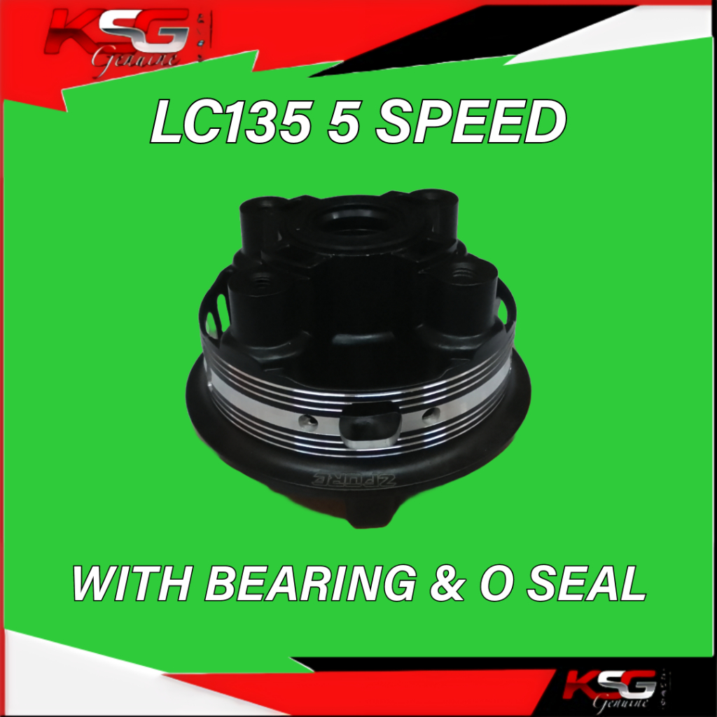 ZFORE Sprocket Hub LC5S / LC135 5 Speed Spoket Hub Black + Chrome Line ...
