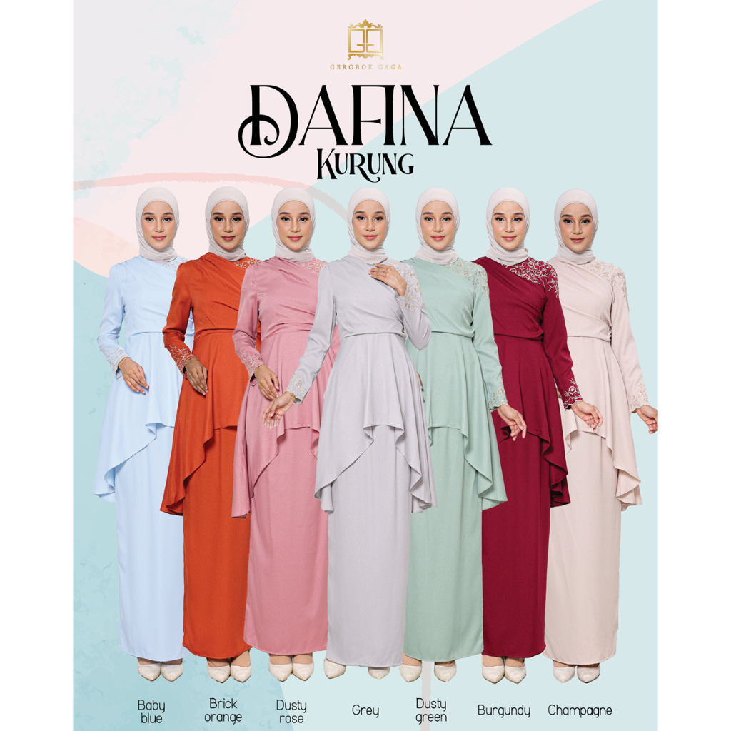 Kurung Dafina By GEROBOK GAGA Crepe Series S-XXL | Shopee Malaysia