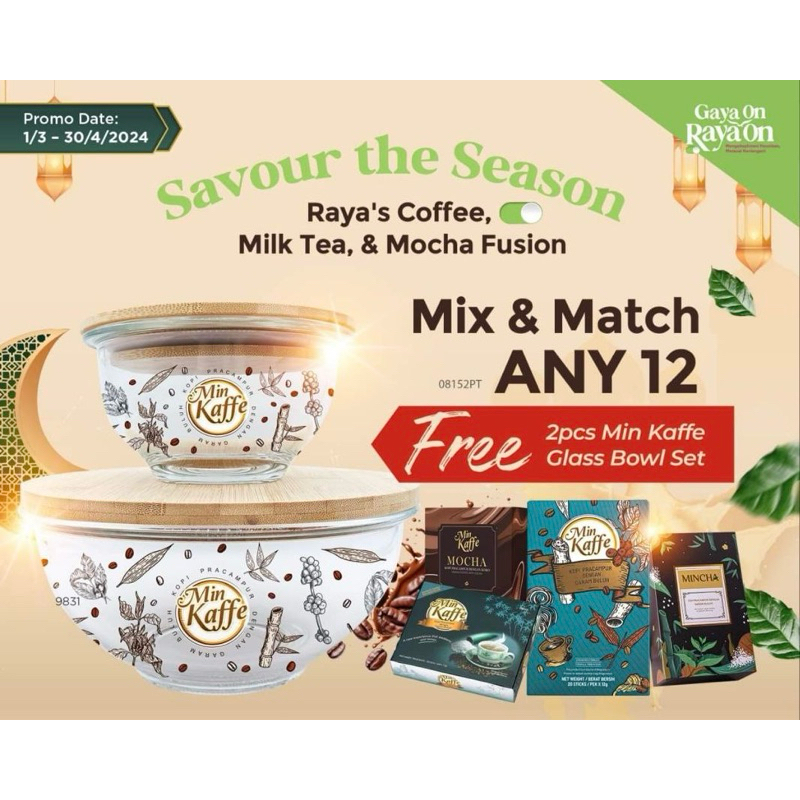 MIN KAFFE 12 KOTAK FREE 2 BOWL HQ | Shopee Malaysia