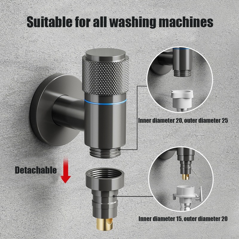 Washing Machine Faucets Valve Water Tap Bathroom Toilet Tap Automatic ...