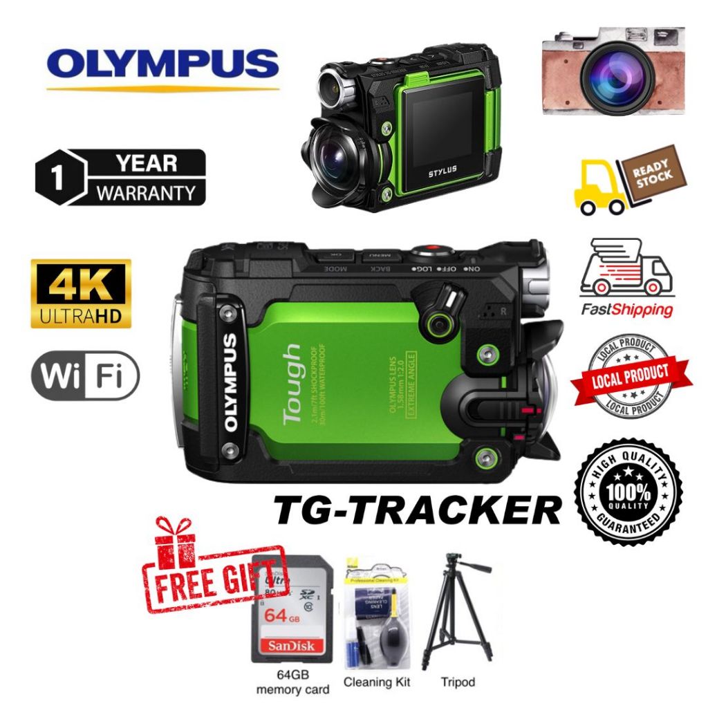 OLYMPUS TOUGH TG-TRACKER Waterproof Shockproof 4K 30FPS Digital Camera ...