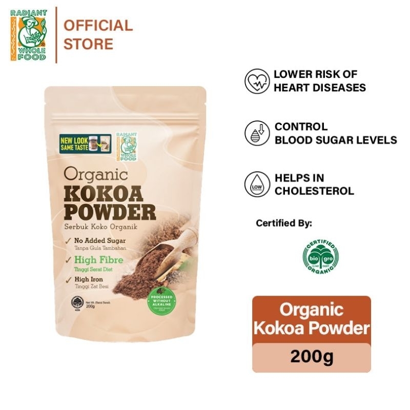 RADIANT Organic Kokoa Powder 200g Exp:9/2025 有机可可粉 | Shopee Malaysia