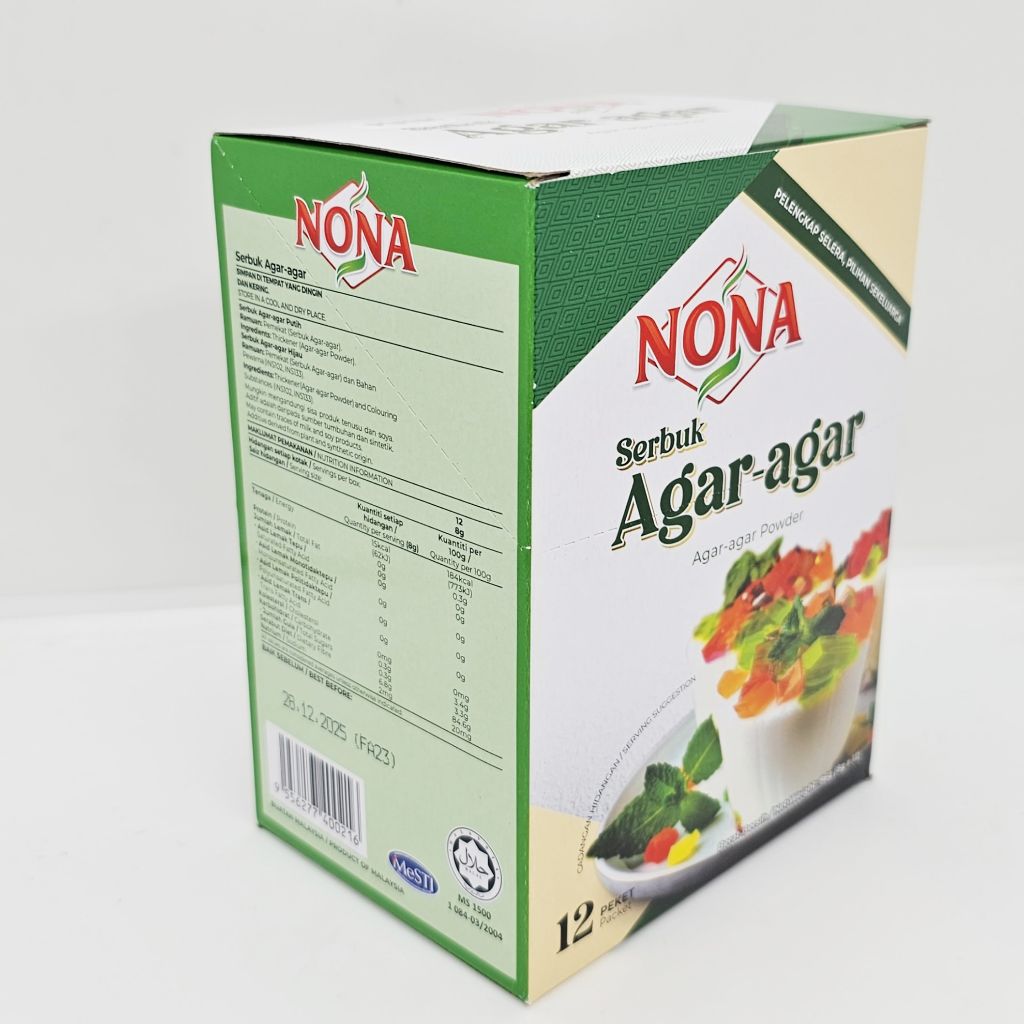 Nona Serbuk Agar Agar (Sekotak 12 PKT x 8g / Jernih Tanpa Warna ...