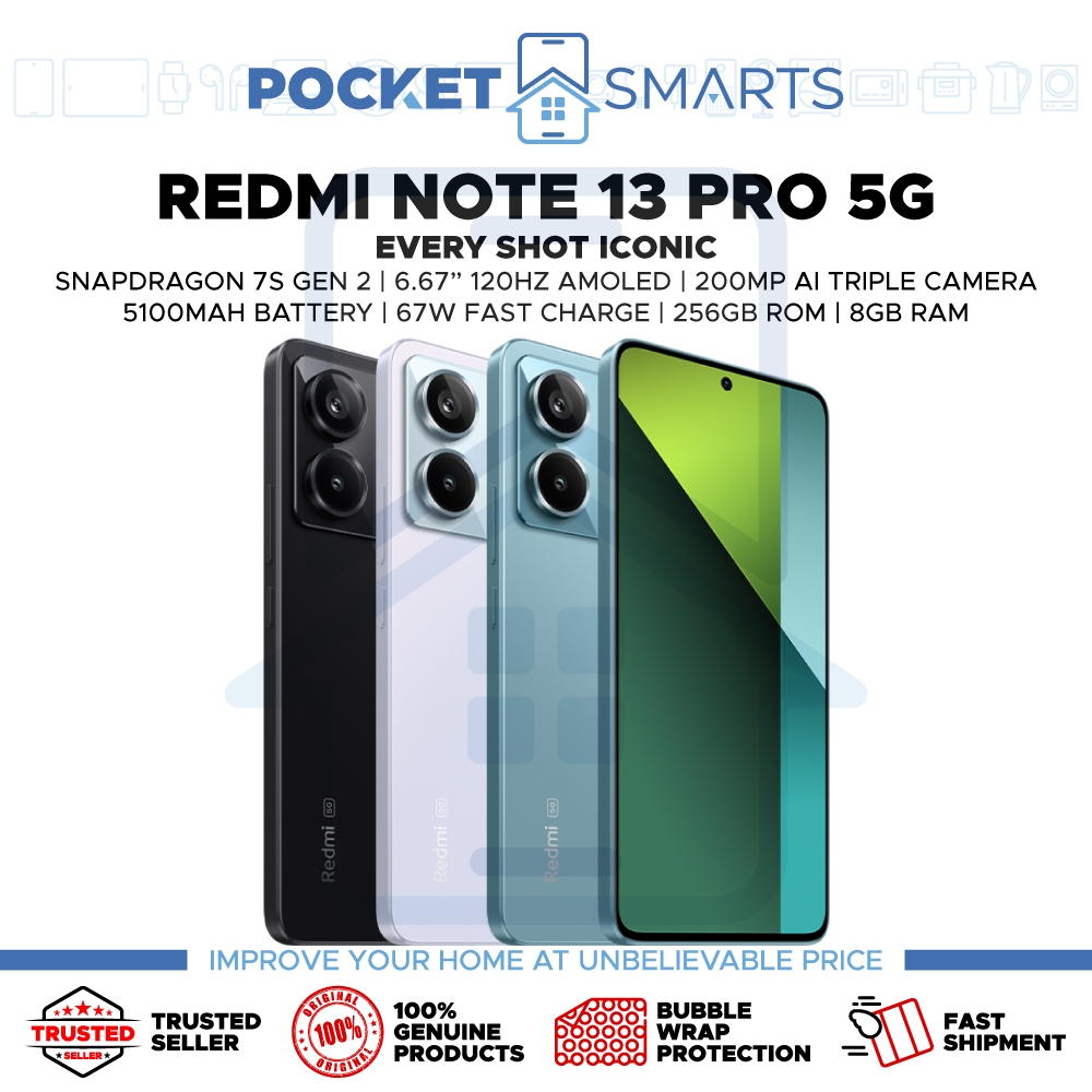 [Malaysia Set] Redmi Note 13 Pro 5G (256GB ROM | 8GB RAM) 1 Year Xiaomi ...