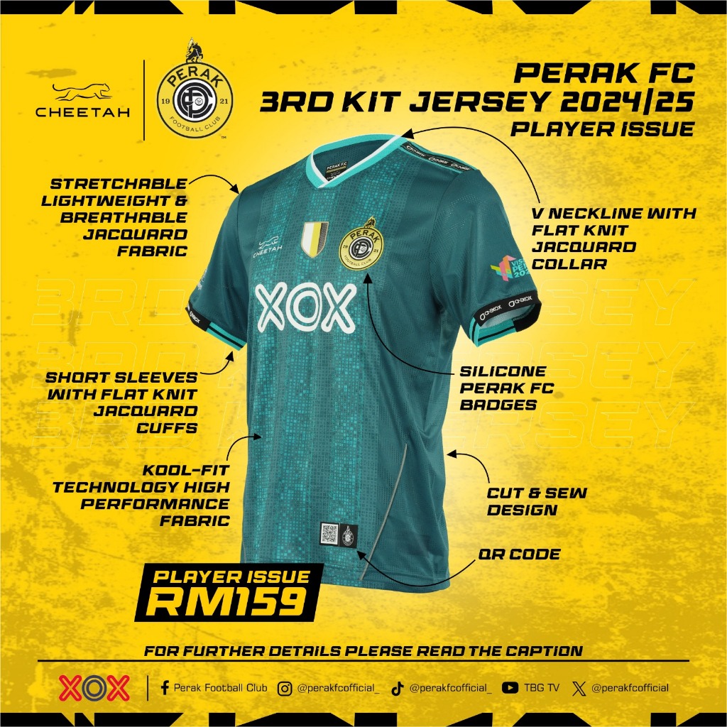 Perak FC Merchandise PFC 3rd Jersey Player Issue Season 2024/25 ...