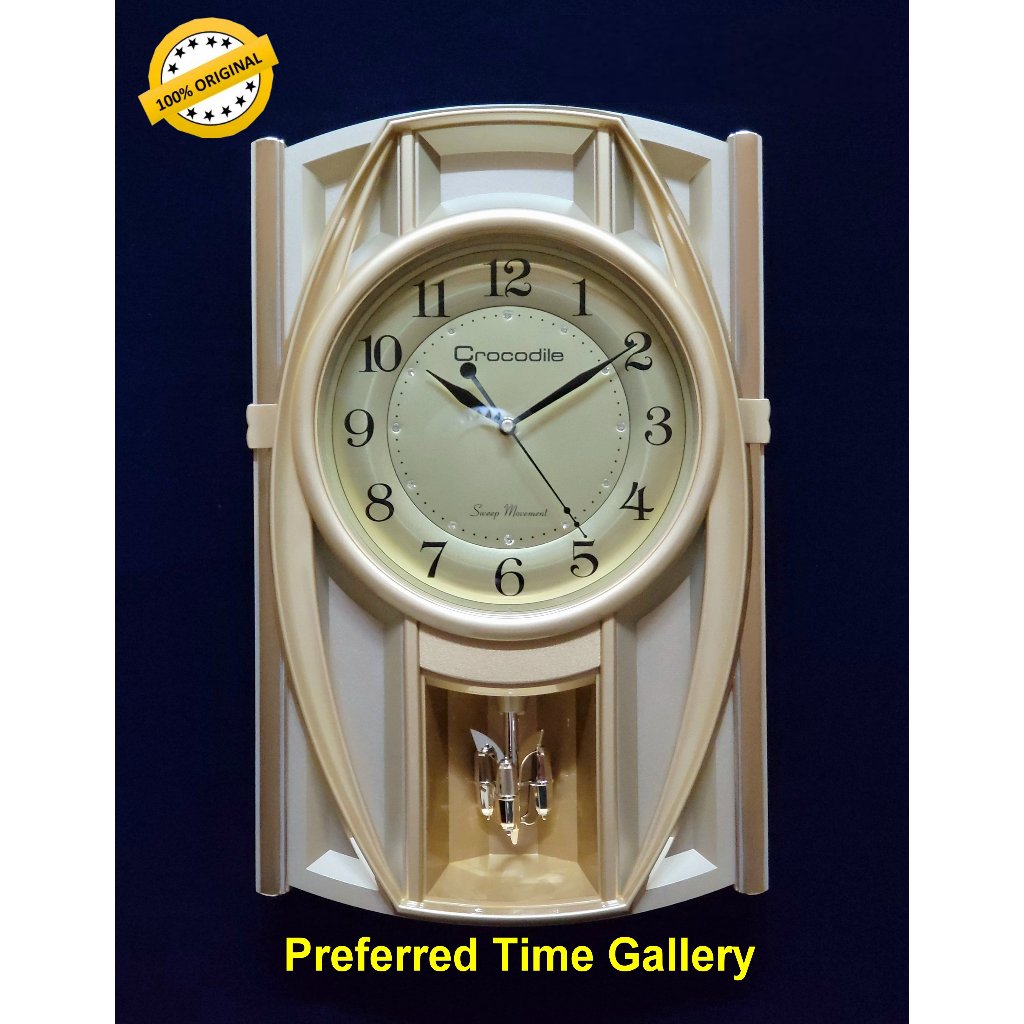 (Clock) 100% ORIGINAL Crocodile Wall Clock CPS6389ARMKS Melody,Rotating ...