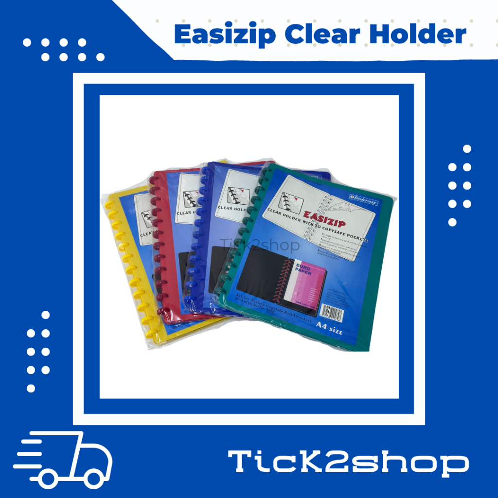 Bindermax W-98 Easizip Clear Holder With 20 Copysafe Pockets - A4 ...