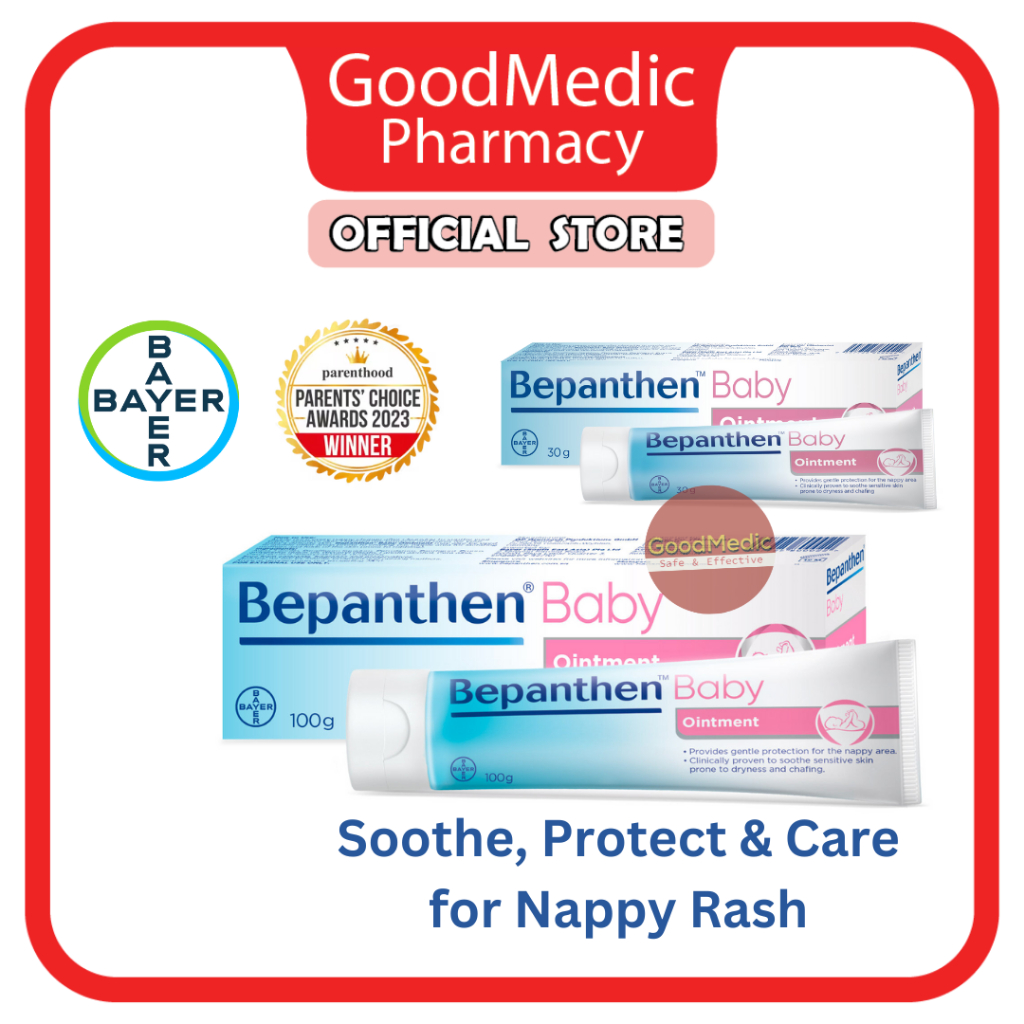Bepanthen Baby Ointment 100g / 30g to Soothe & Protect Baby Nappy Rash ...