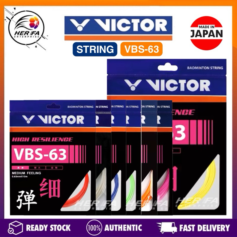 VICTOR VBS-63 Badminton String 100%ORIGINAL Made in Japan 7colour Tali ...