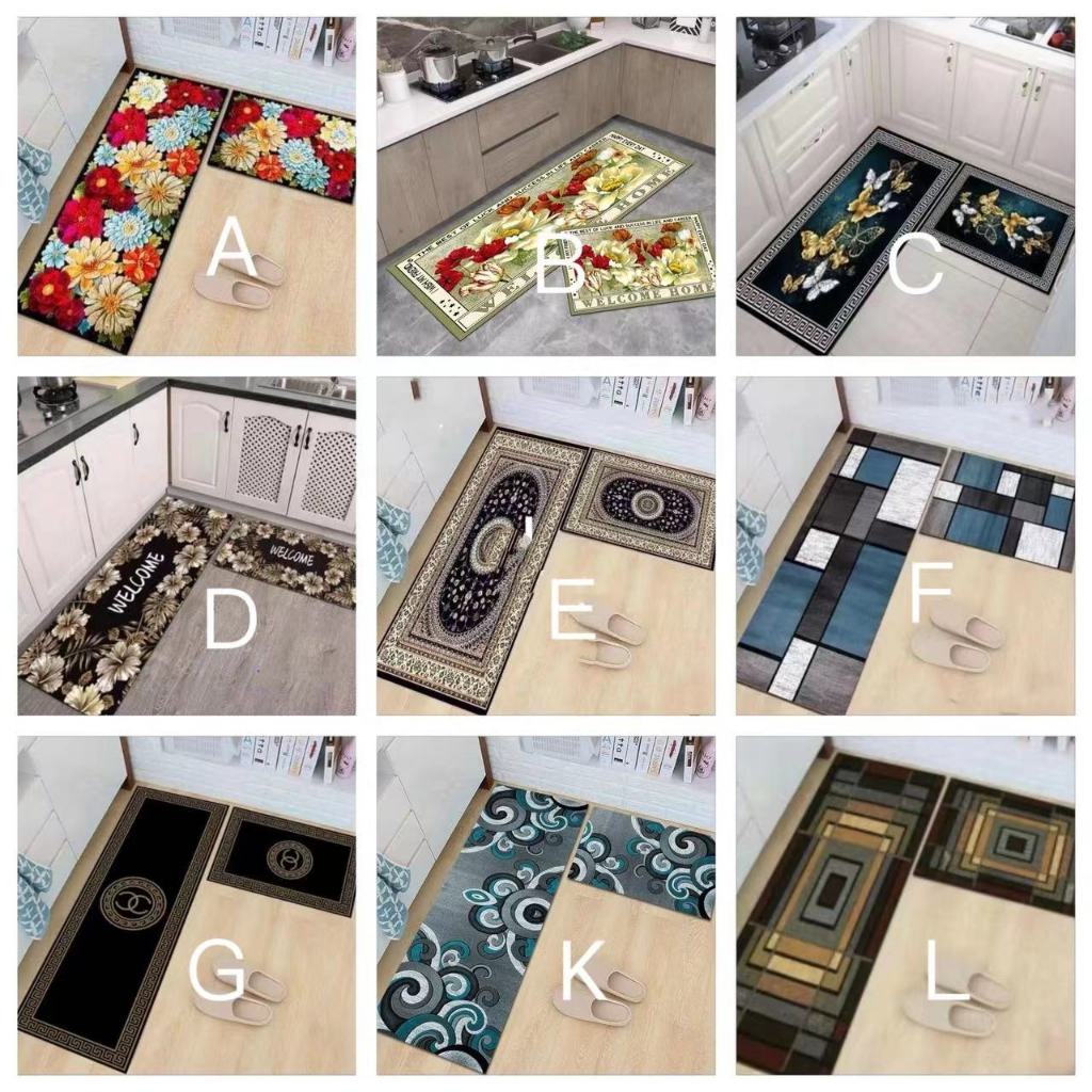 2pcs Set Kitchen Bedroom Toilet Anti Slip Floor Mat Carpet Rug Foam ...