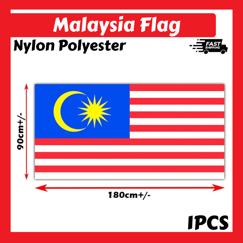 Bendera Malaysia / Malaysia Flag / 90cm x 180cm / 3 x 6 feet / Jalur Gemilang / Nylon Polyster ...
