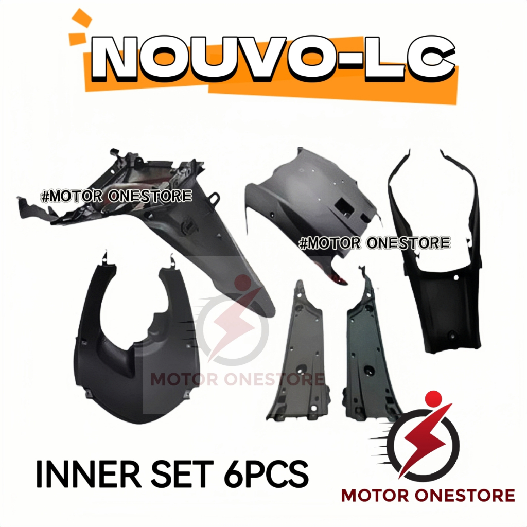 NOUVO-LC NNER SET (6PCS) N/C COVER NOUVO LC HITAM SEBAM FLAT BLACK HLD ...