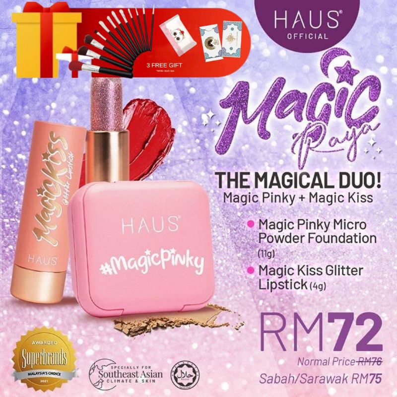 🔥 READY STOCK PROMO RAYA 🔥 MAGIC DUO HAUS COSMETICS (MAGIC PINKY ...