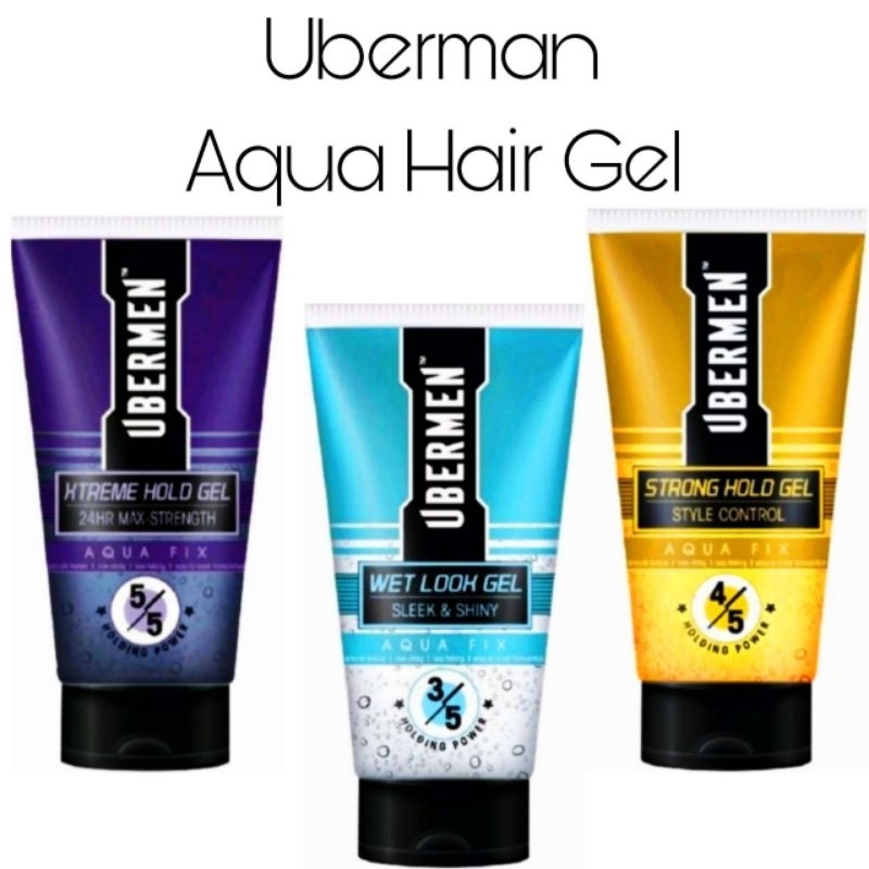 Ubermen Aqua Hair Gel Strong Hold | Wet Look | Xtream 150ml | Shopee ...