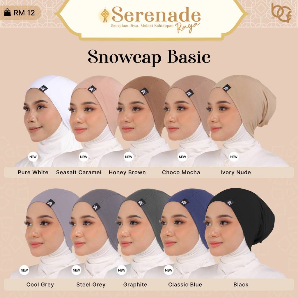 Snow Cap BYCHEFIZA Inner Snowcap BCF selesa serkup kepala kain cotton ...