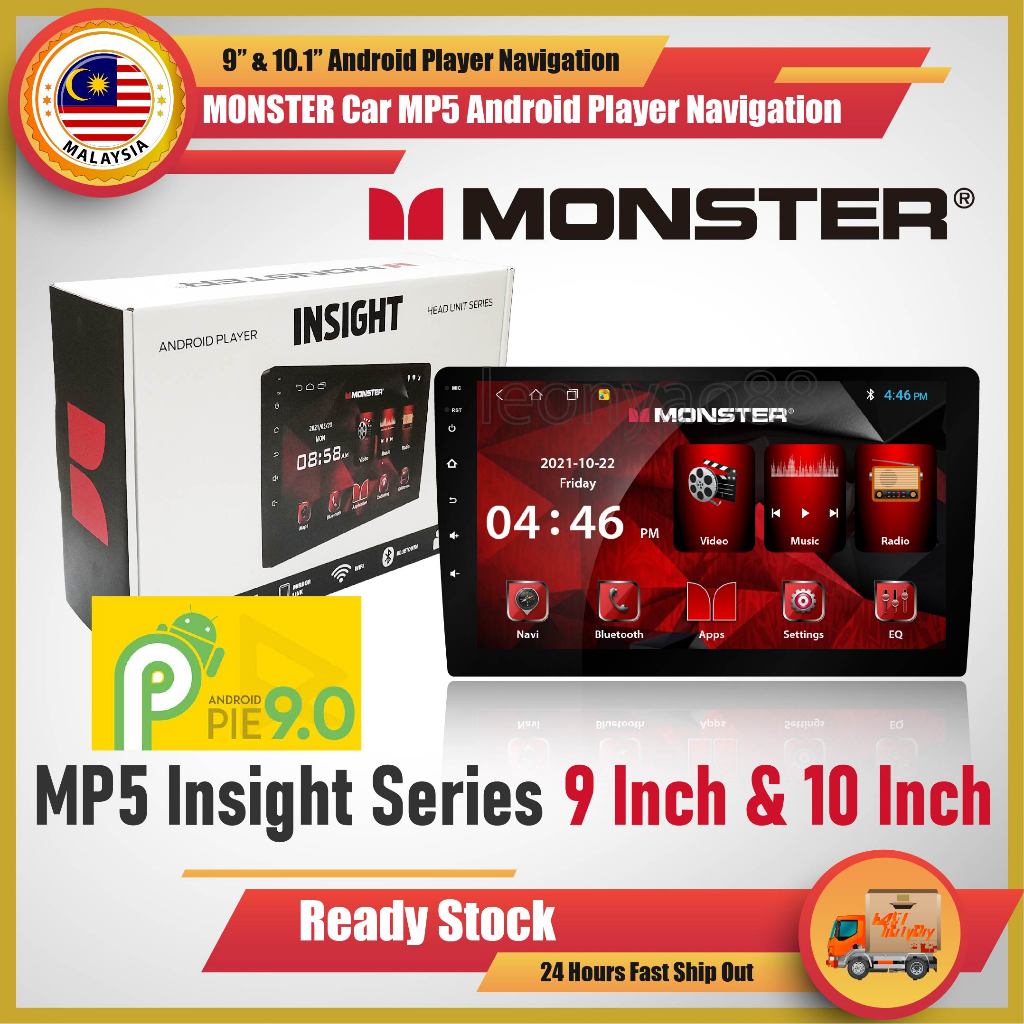 MONSTER INSIGHT Series 9" & 10" Car Android MP5 Multimedia Player ...